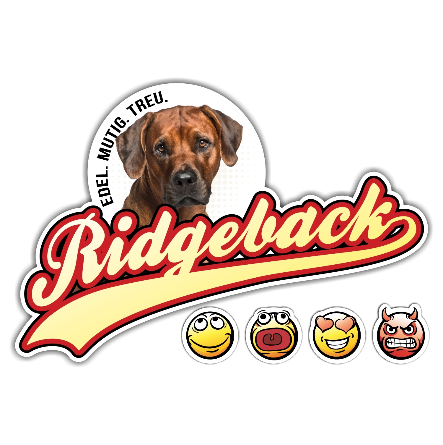 Auto Aufkleber RHODESIAN RIDGEBACK OLD SCHOOL SIVIWONDER Sticker EMOJI ...