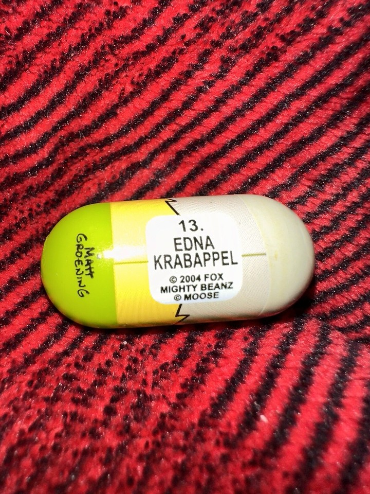 Simpsons Mighty Beanz 2004 #13 EDNA KRABAPPEL Bean Retired | eBay