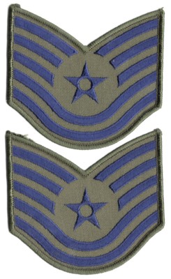 USAF Air Force Chevrons - Technical Sergeant (pair) - 3 1/2" subdued on ...