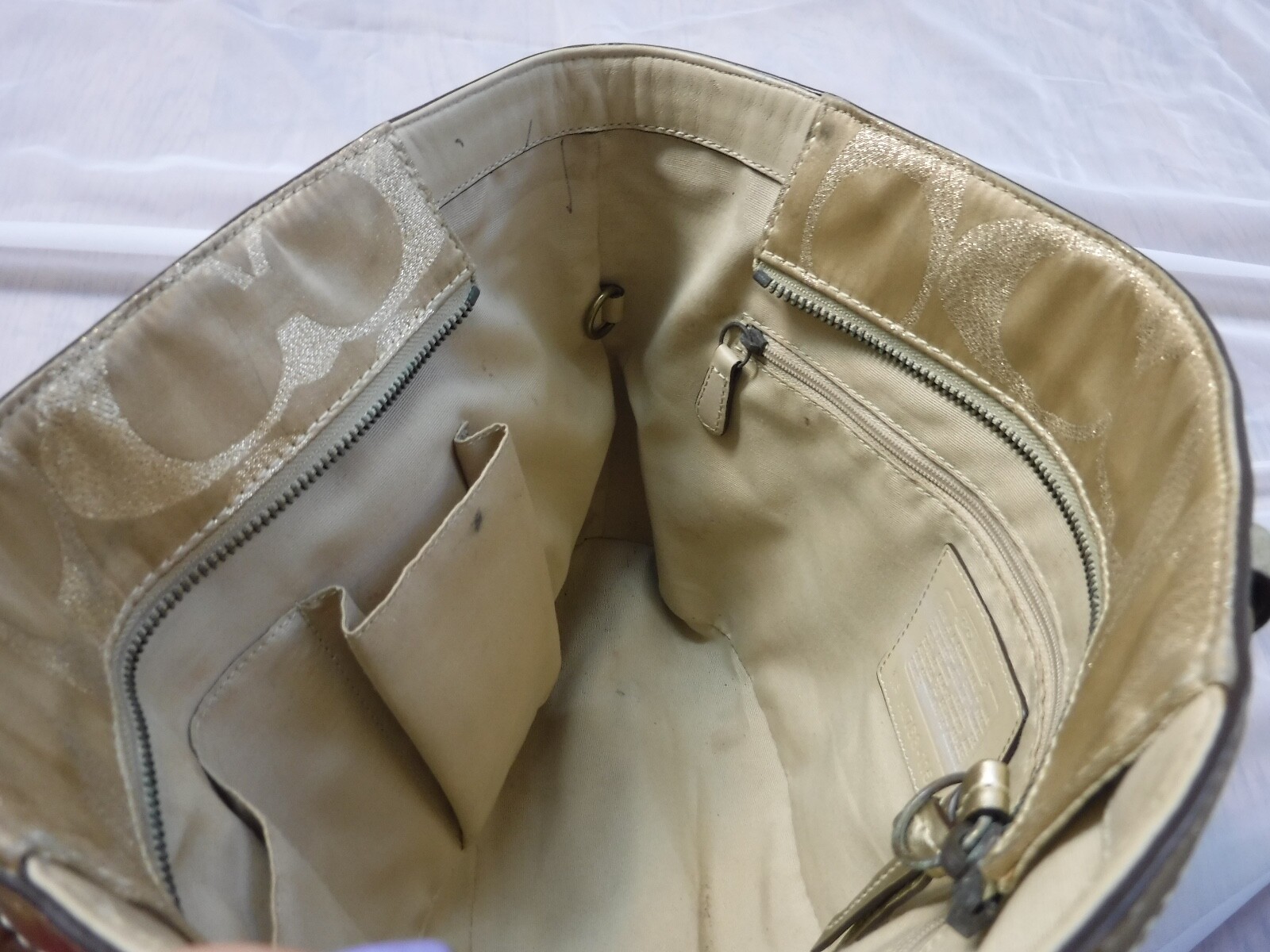 Coach Authentic Gold Tone Tote Bag ~No H0768-11505~ | eBay