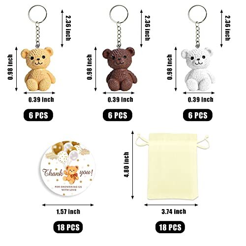 18 Sets Mini Bear Keychains Party Favors for Birthday Wedding Xmas | eBay