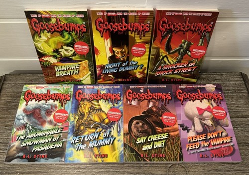Lot of 7 Seven R.L. Stine Goosebumps Books Vampire Breath Say Cheese ...