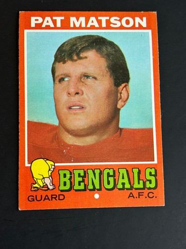 1971 Topps Football #72 Pat Matson EX/EX+ Cincinnati Bengals Oregon Set ...