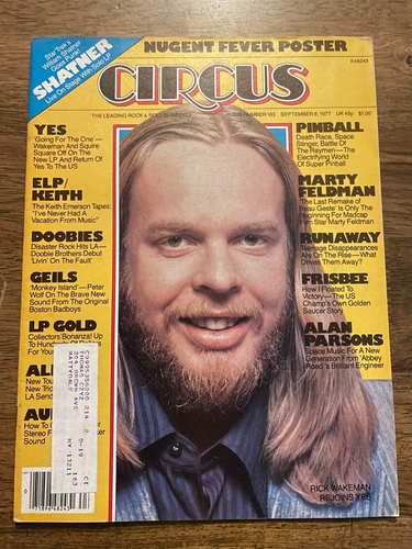 Circus Magazine September 8 1977 ISSUE 163 Rick Wakeman & Ted Nugent ...