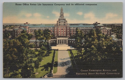 Hartford Connecticut~Aetna Life Insurance Home Office~Linen Vintage ...
