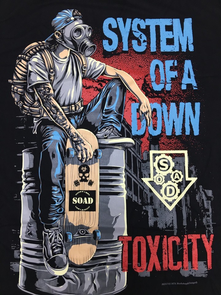 Vintage Style System of a Down Toxicity Graphic Rock Band T-shirt Large ...