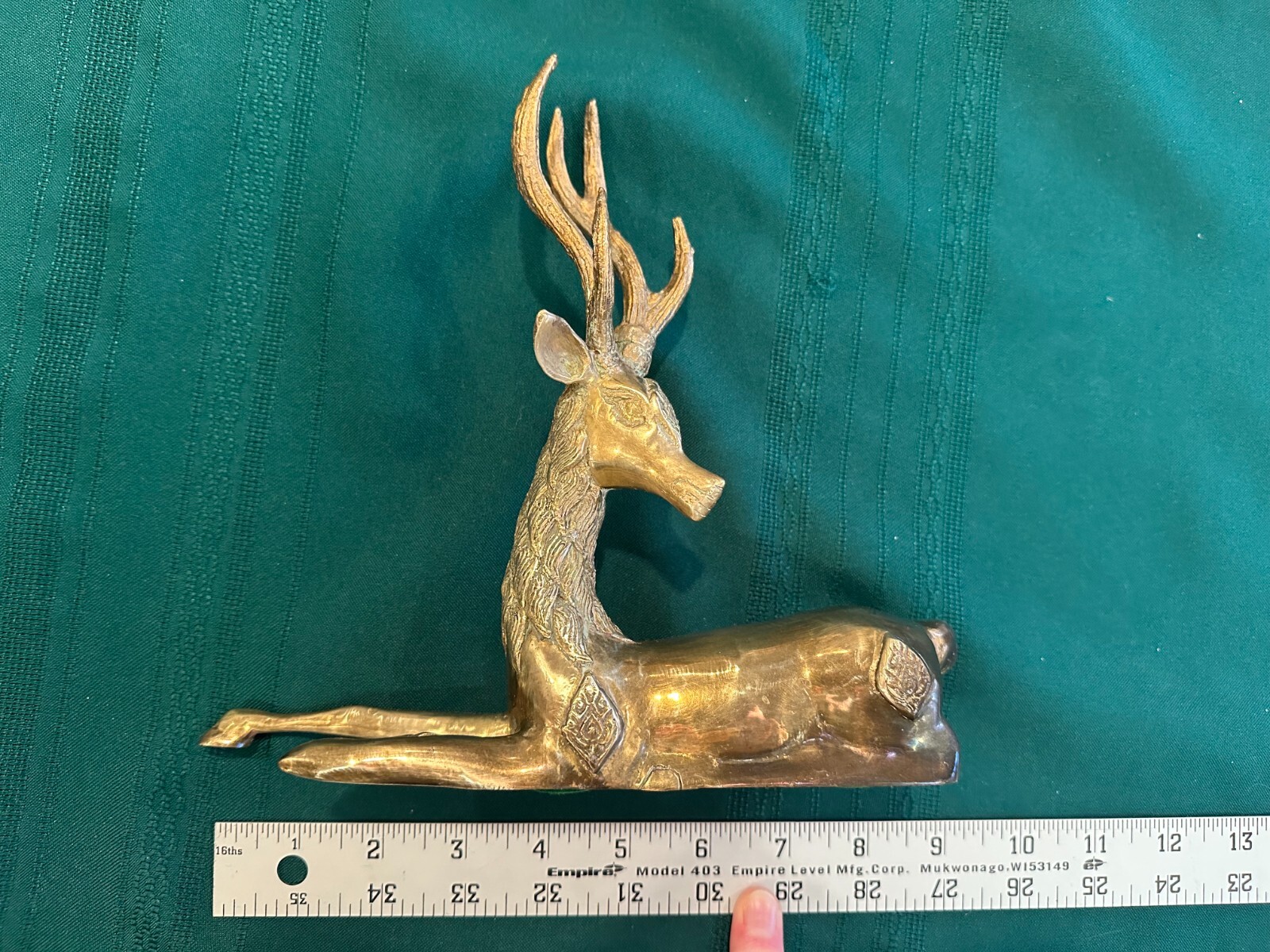 Vintage Solid Brass Lying Sitting Buck Deer Figurines Set of 2 Shamanic ...