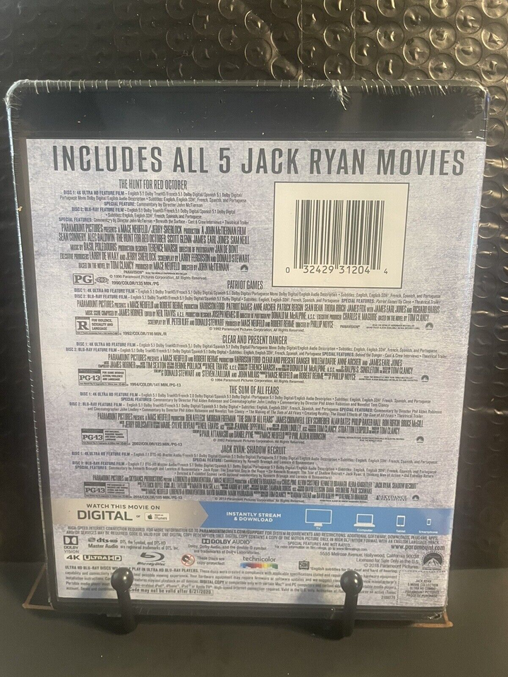JACK RYAN 5-FILM COLLECTION (4K UHD + BLU-RAY) 32429312044| eBay