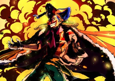 ONE PIECE buggy coat over shoulders pirate hat red Custom Gaming Mat ...