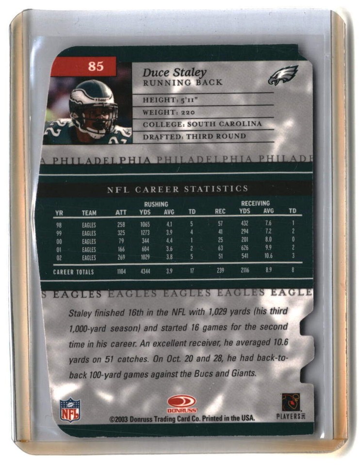 2003 Donruss Elite #85 Duce Staley Status 22/22 JERSEY # | eBay