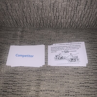 Anti-Monopoly Game Parts Pieces - 25 Competitor Cards Only | eBay