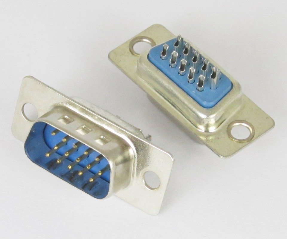 4pcs 3 Rows DB15 D-Sub 15pin Male Solder Serial Port Connector for PC ...