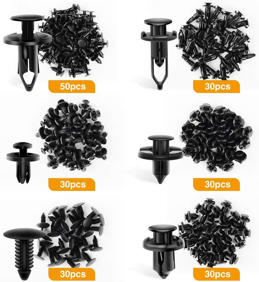 200Pcs Bumper Clips Retainer Auto Car Rivets Fastener Fender Push Pin ...