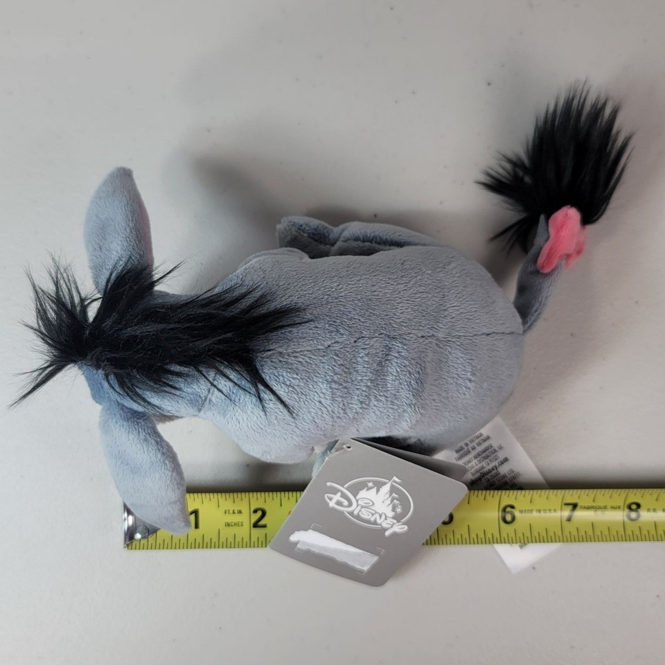 Disney Store Eeyore Stuffed Animal Plush Gray 6" Pink Bow Winnie the ...
