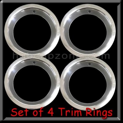 Set of 4 15x8 stainless steel trim rings beauty rings 3" deep 15 x 8 ...