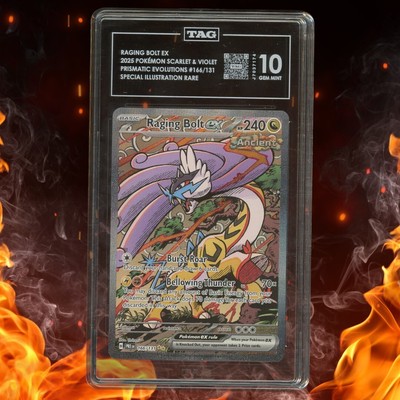 Pokemon Prismatic Evolutions Raging Bolt EX SIR #166 TAG 10 | eBay