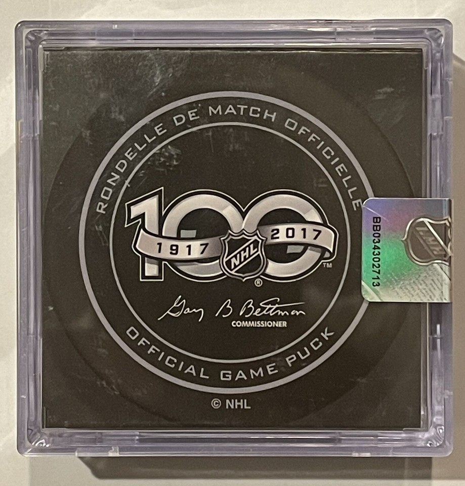 NEW YORK RANGERS 100TH ANNIVERSARY 1917-2017 NHL OFFICIAL GAME PUCK W ...