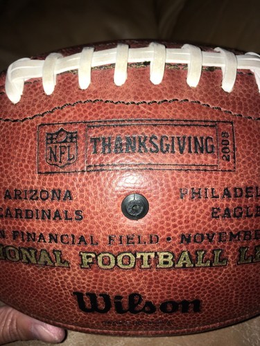 Game Used Wilson Duke 2008 Thanksgiving Day NFL Football Eagles ...