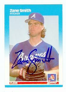 Zane Smith autographed baseball card (Atlanta Braves) 1987 Fleer #529 ...