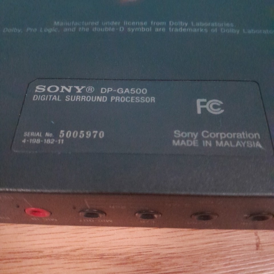 Sony DP-GA500 Digital Surround Processor. Powers On. No Power Cord. | eBay
