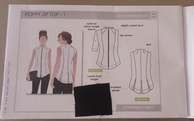 Style Arc Poppy Zip Top Uncut Sewing Pattern Size 10 | eBay