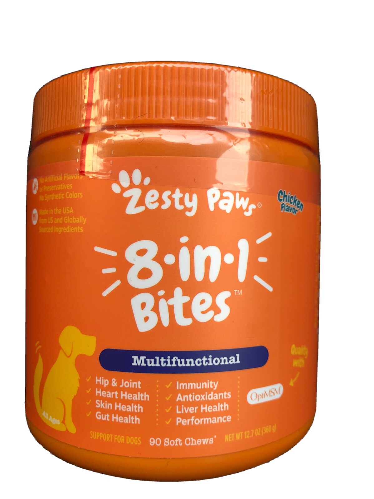 NEW Zesty Paws 8-in-1 Multivitamin Chews Soft Bites Chicken Flavor 90 ...