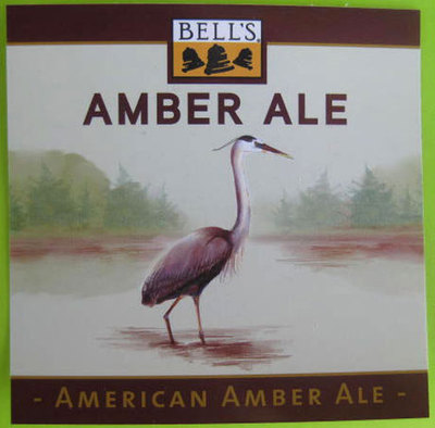 AMBER ALE 3 1/2 inch sq. Beer STICKER Label w/ HERON, Bell's, Comstock ...
