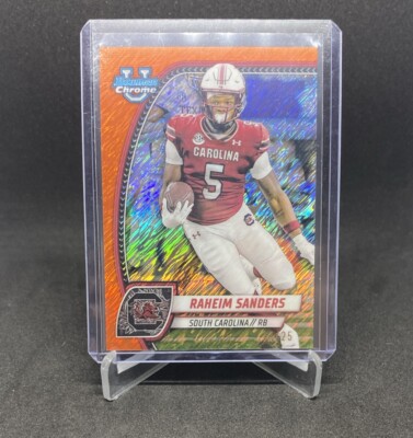 2024 Bowman Chrome U Raheim ‘Rocket’ Sanders #148 Orange Shimmer /25 ...
