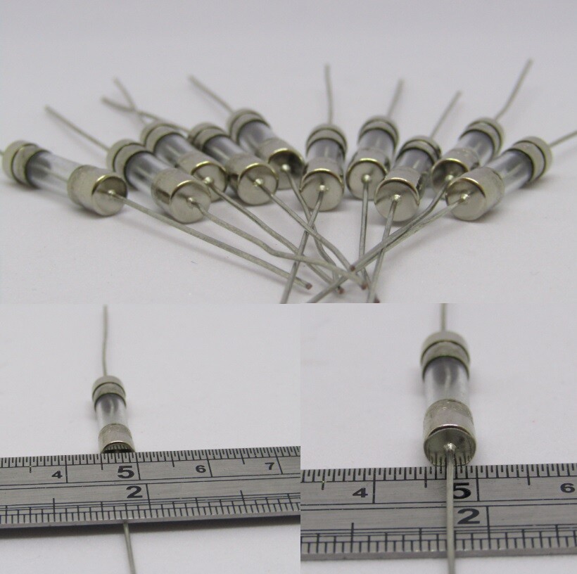 Foot lead GLASS fuse 5A Slow & F5A Fast Blow T5AL250V T5000mA 5x20mm ...