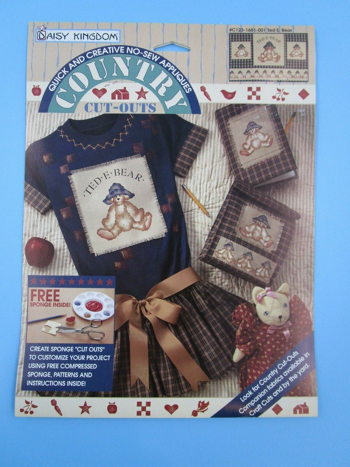 DAISY KINGDOM COUNTRY CUT-OUTS NO-SEW APPLIQUE -"TED E BEAR" 12 X 18 | eBay
