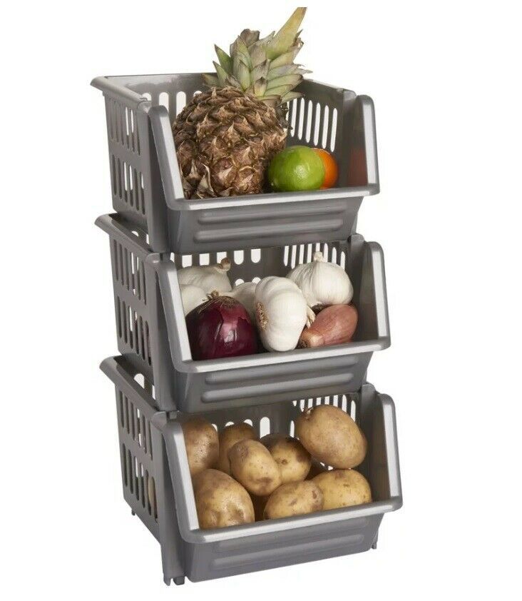 Fruit Vegetable Storage Basket Stacking Kitchen Stackable Unit Rack ...