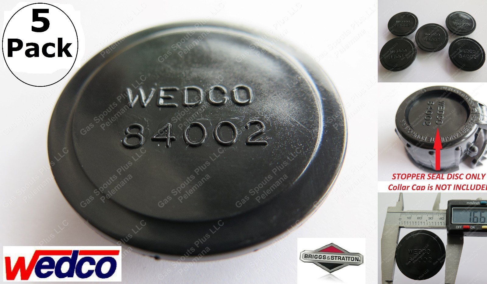 5-Pack Wedco STOPPERS 84002 Wedco Briggs Stratton Essence Gas Can Jug ...