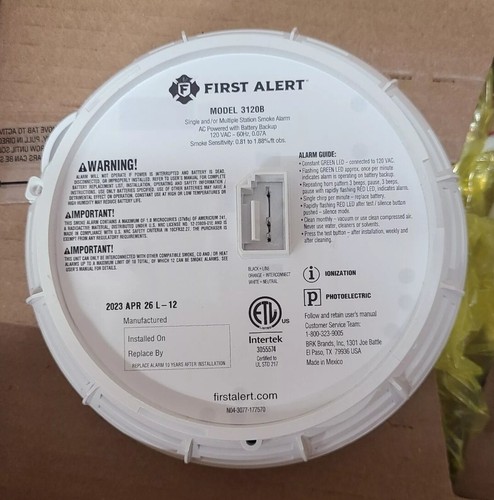 First Alert 3120B Hardwire Dual Sensor Smoke Alarm for sale online | eBay