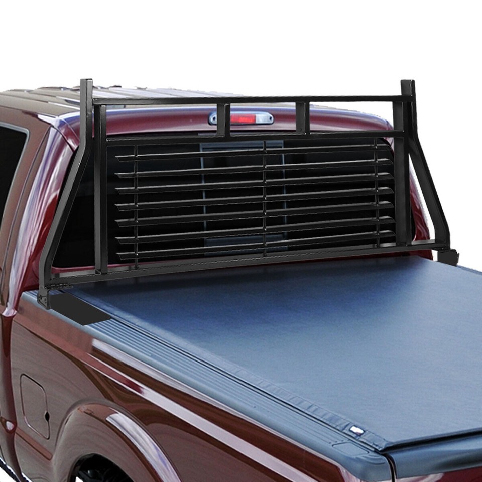 PICKUP TRUCK CAB WINDOW GUARD HEADACHE RACK COATED BLACK FOR 99-17 ...