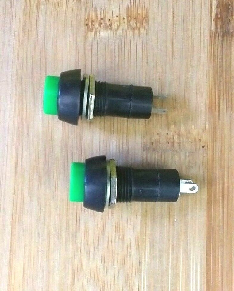 2 Green BBT Heavy Duty 12 Volt On/Off Push Button Switches | eBay