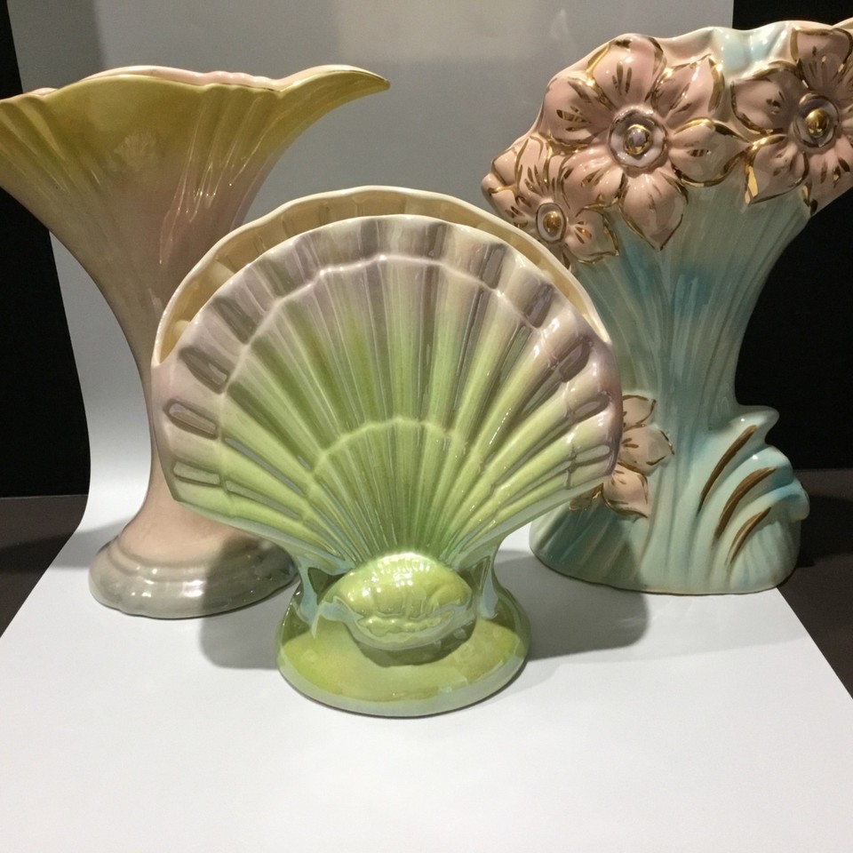 Lustreware Australian pottery shell fan scallop shape pattern 811 21cm ...
