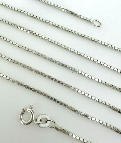 IBB Box Link Sterling Silver 925 Chain Necklace 30" Inches Long 1mm ...