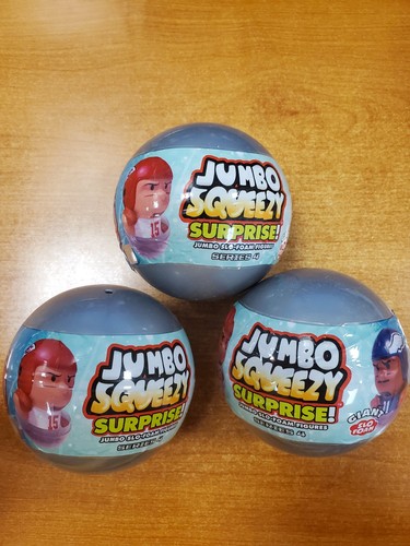 3 Pack: NFL Football Jumbo Squeezy Mates Series 4 Capsules Slo-Foam ...