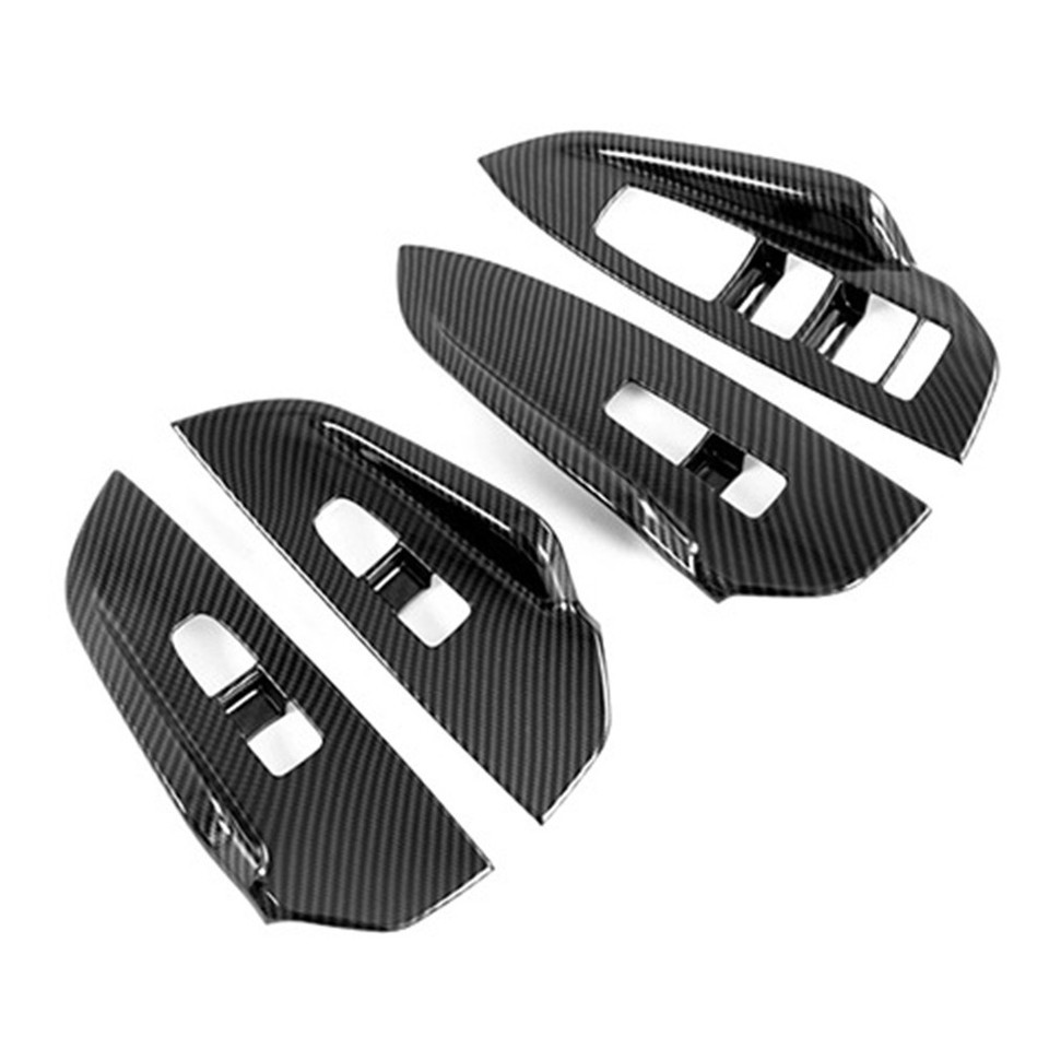 4pcs Carbon Fiber Black ABS Lift Switch Panel Cover Trim For Kia K5 ...
