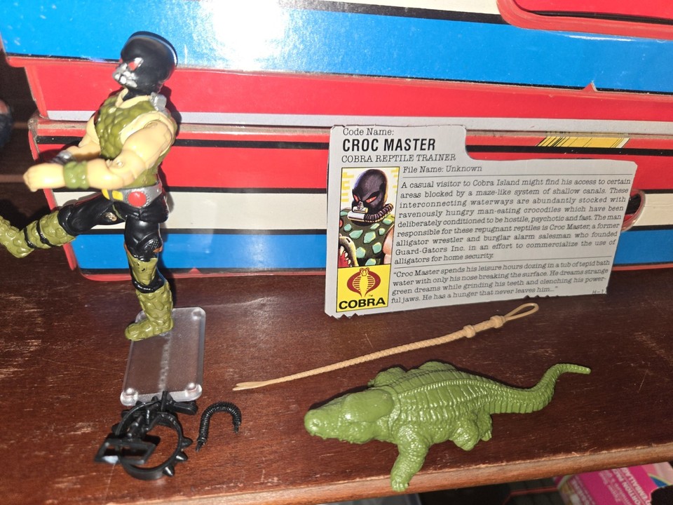 1987 Cobra Croc Master v1 Figure Vintage G.I. GI Joe 3.75 ARAH Lot 100% ...