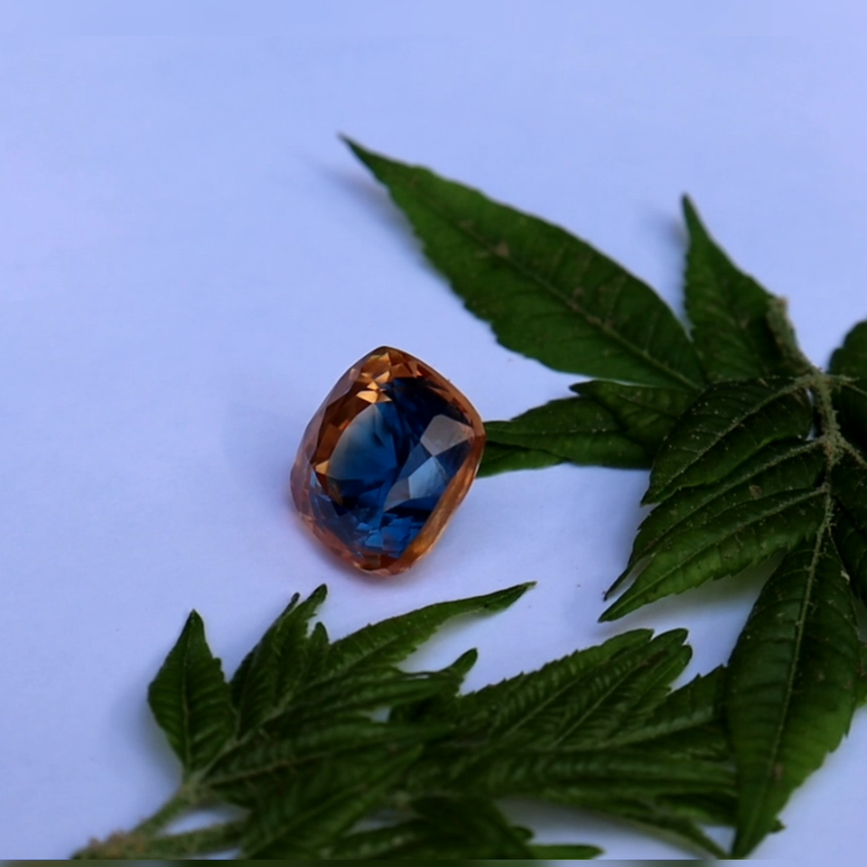 13 CT NATURAL BI COLOR PITAMBARI SAPPHIRE Cushion CUT CERTIFIED LOOSE ...