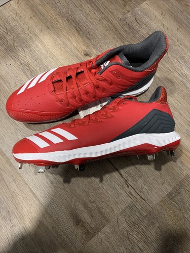ADIDAS Size 14 ICON BOUNCE IV LOW METAL Men's Baseball Cleats Red/White ...