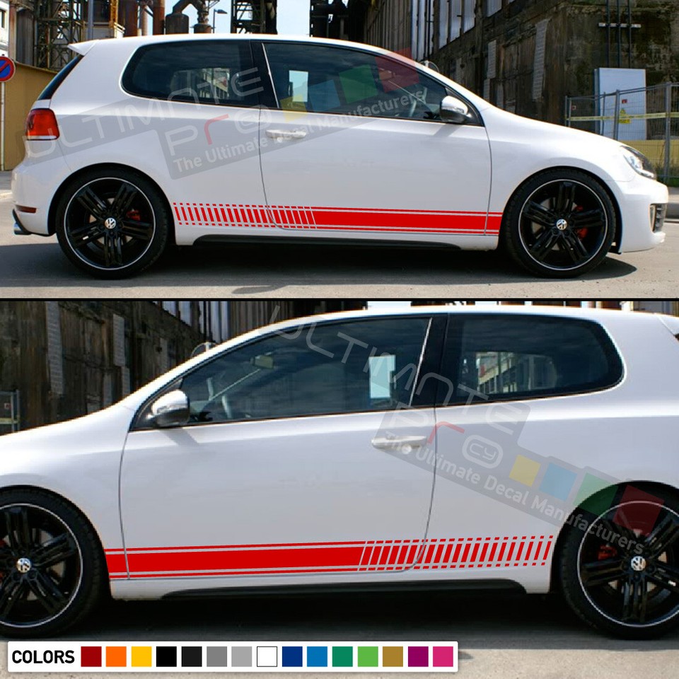 Stickers Decal for Volkswagen VW Golf Stripes Graphics Door Trim Kit ...