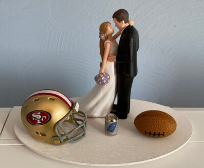 San Francisco 49ers Cake Topper Bride Groom Wedding Day Funny Football ...