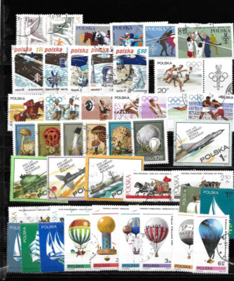 F4419 POLAND POLSKA LOT OF USED STAMPS - SPORTS, AVIATION,HOT AIR ...