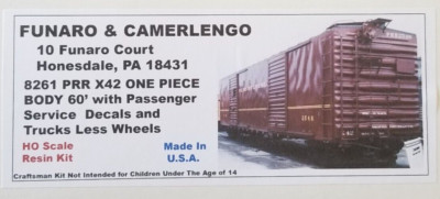 Funaro F&C 8261 PENNSYLVANIA X42 PRR 60' Express Boxcar PASSENGER ...