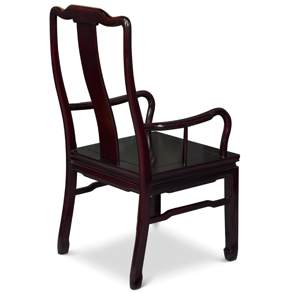 US Seller - Dark Cherry Rosewood Chinese Longevity Arm Chair | eBay