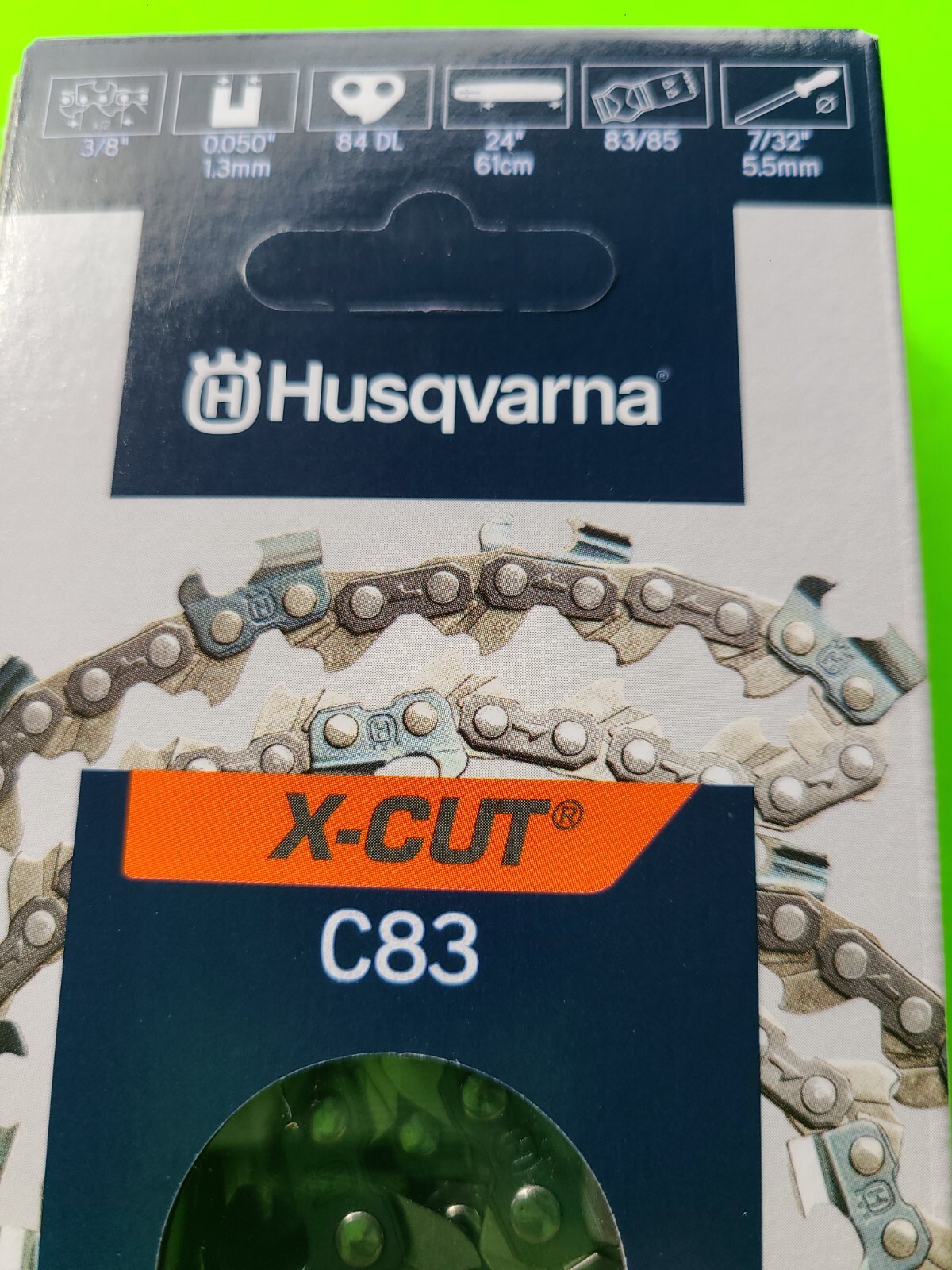 Husqvarna X-CUT C83 24" Chainsaw Chain Full Chisel 3/8" Pitch ...