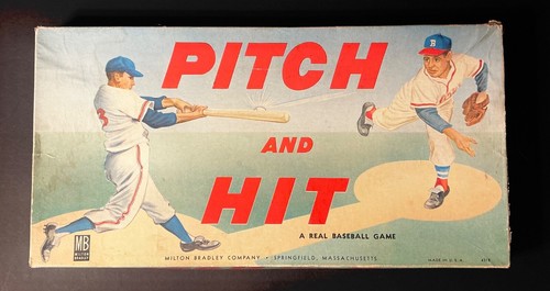 Vintage Milton Bradley Baseball Board Game PITCH AND HIT ca 1940s-1950s ...