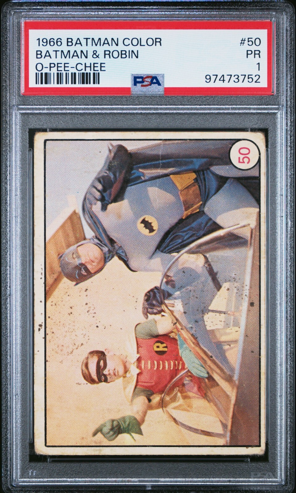 1966 BATMAN COLOR PHOTO O-PEE-CHEE 50 BATMAN & ROBIN PSA 1 | eBay